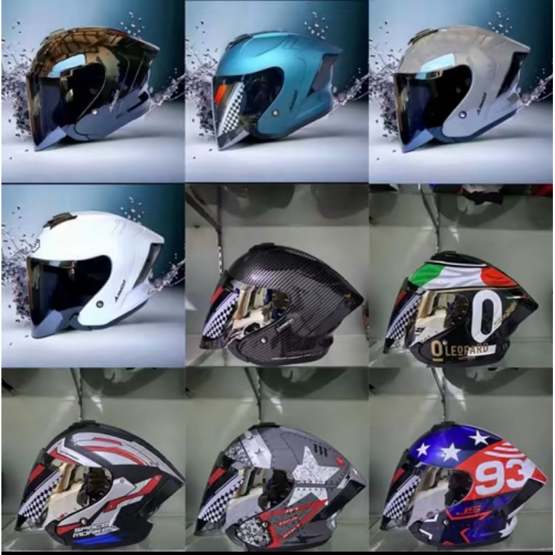 Jual NEW PRODUCT HELM JS ARMOR MOTIF LEO paket ganteng+spoiler | Shopee ...