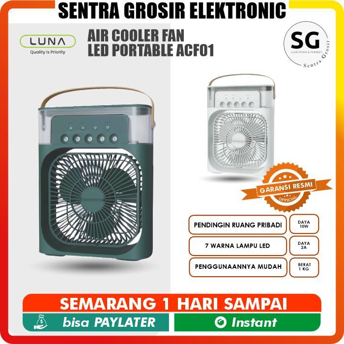 Jual Kipas Angin Air Cooler Fan Lampu LED Portable Luna ACF01 | Shopee Indonesia