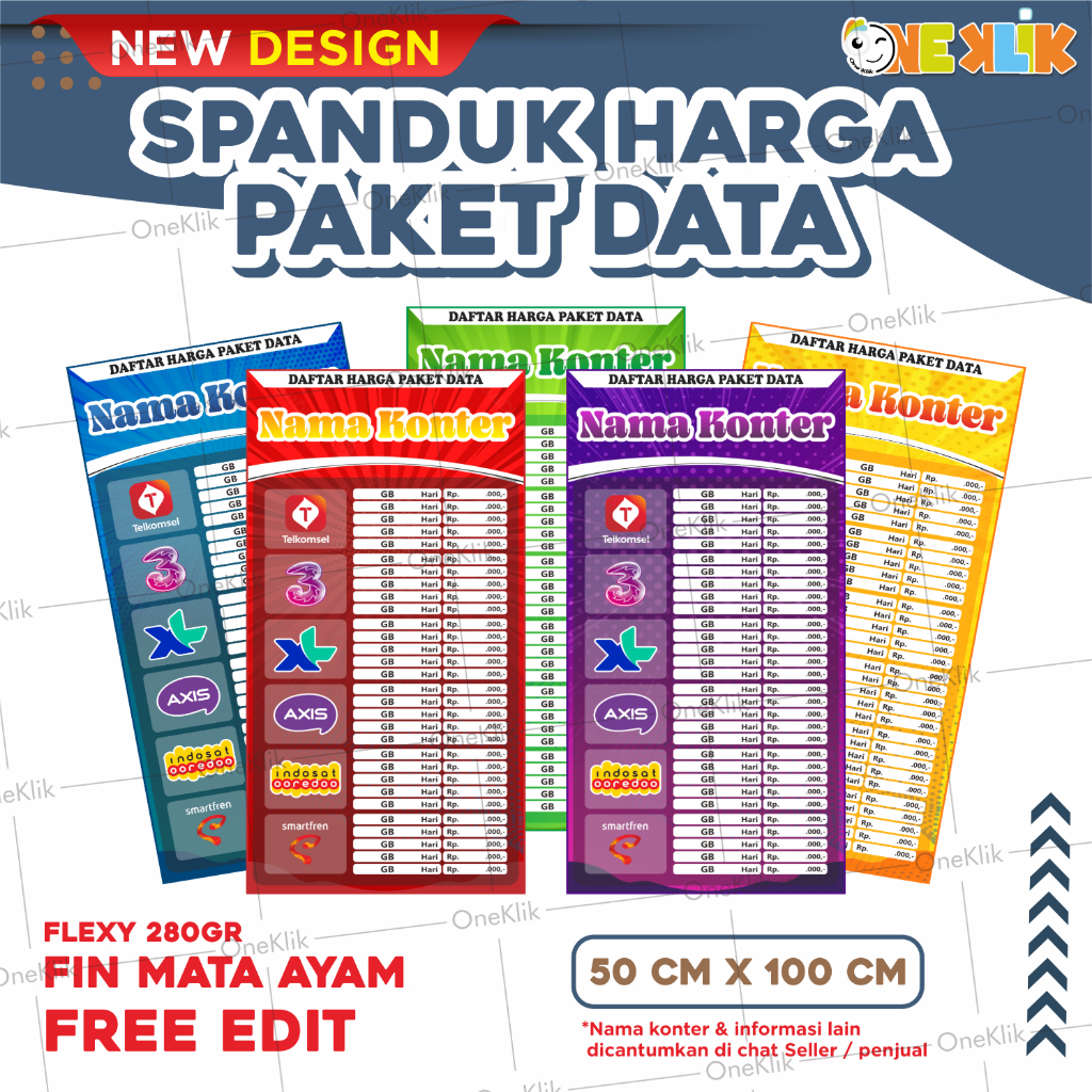 Jual Spanduk harga paket data / Banner Harga Paketan / Spanduk konter ...