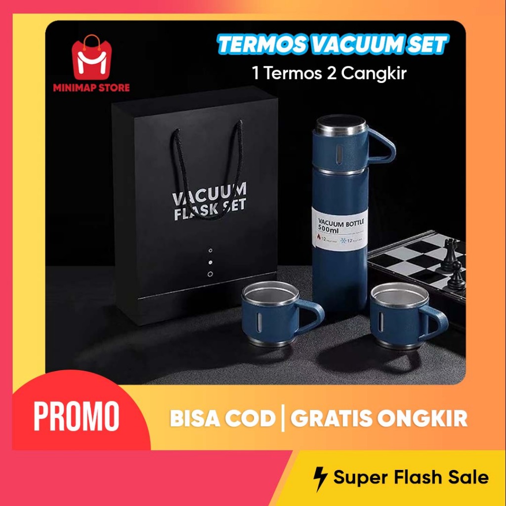 Jual Thermos Travel Termos Sultan Vacuum Flask Set Gelas Cangkir 500ML ...