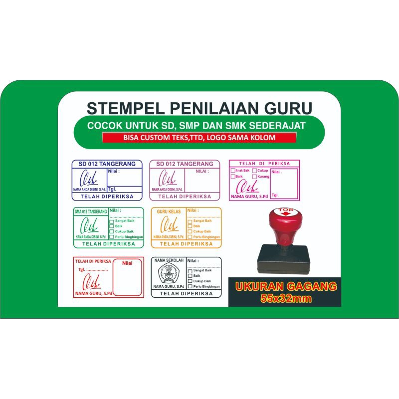 Jual Stempel Tanda tangan guru stempel penilaian guru menggunakan ...
