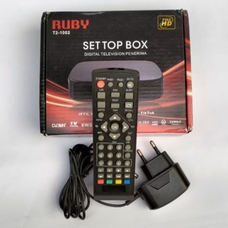 Jual AC DC adaptor pengganti set top box Ruby power suplay stb Ruby remote stb Ruby remot set ...