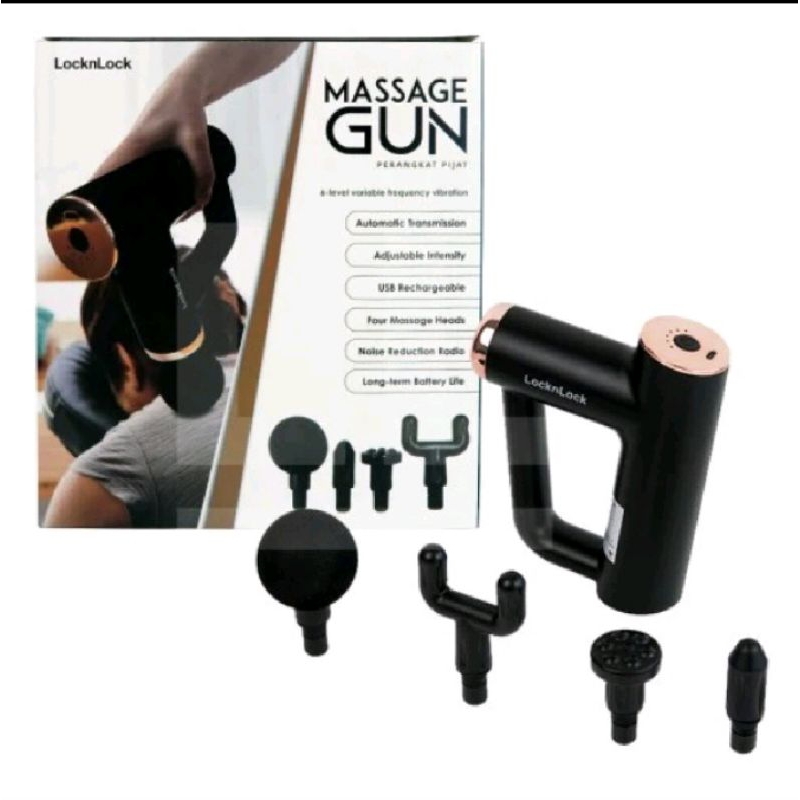 Jual Lock n Lock Massage Gun 4 in 1 Alat Pijat Electric | Shopee Indonesia