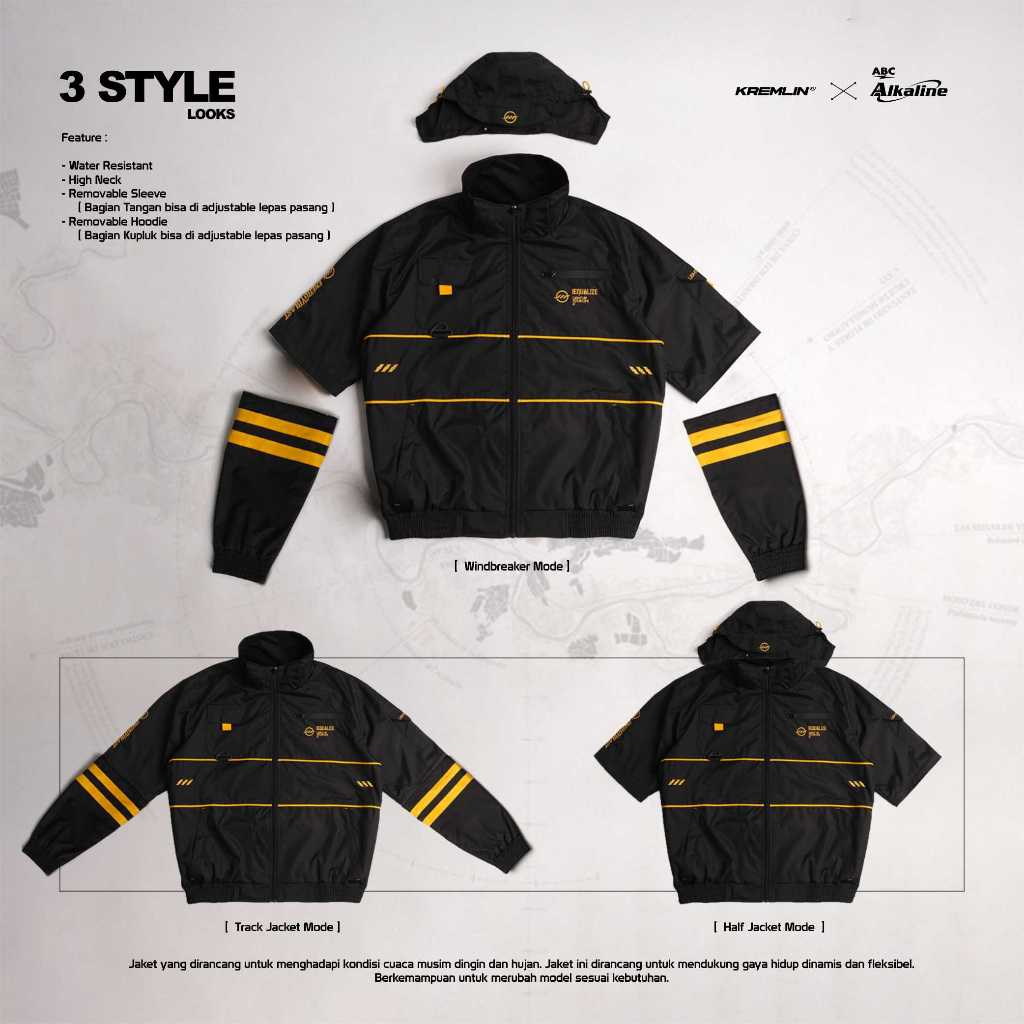 Jual KREMLIN X ABC ALKALINE Modular Jacket Windbreaker Water resist ...
