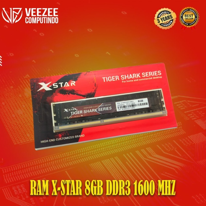 Jual Memori memory ram PC ddr3 8gb xstar tiger shark PC-12800 1600mhz | Shopee Indonesia