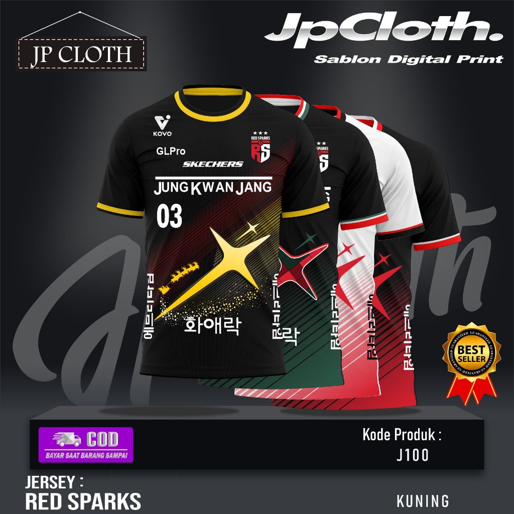 Jual JERSEY RED SPARKS , variasi baru gold free nama dan nomor | Shopee ...