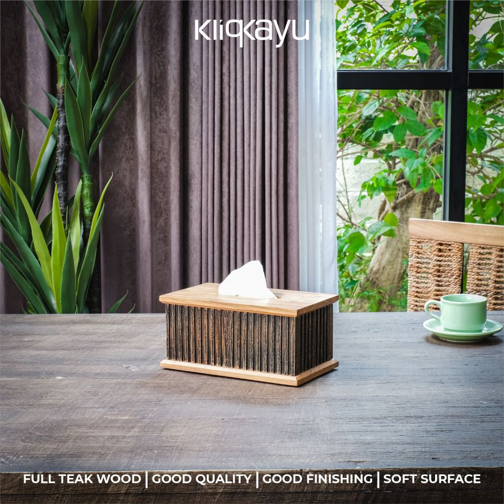 Jual KLIQKAYU Wooden Box Tissue Teak Wood Tempat Tisu Kotak Tisu Kayu ...