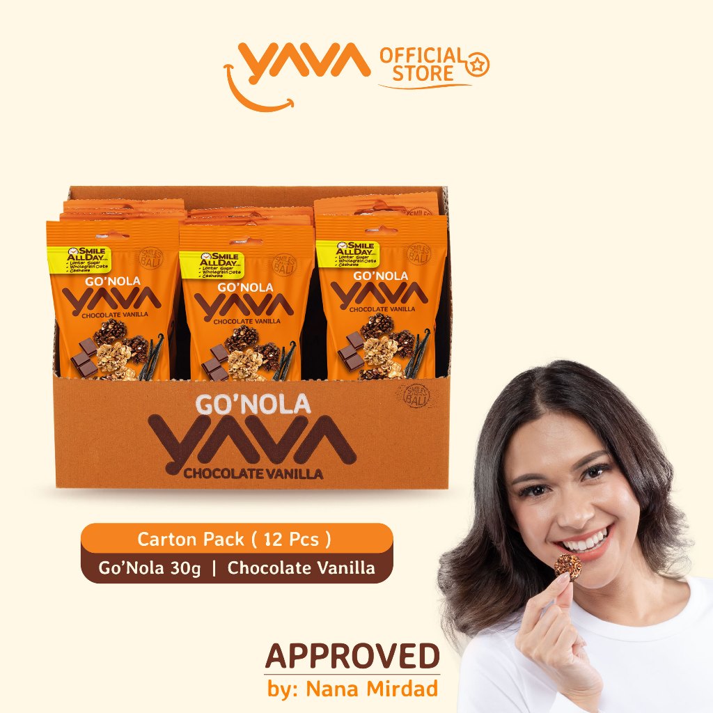 Jual YAVA Carton Pack Go'Nola Chocolate Vanilla ( 12 x 30g ) | Shopee ...