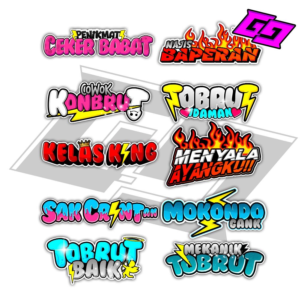 Jual STIKER PACK ISI 10PCS KONBRUT KELAS KING TOBRUT MENYALA AYANGKU ...