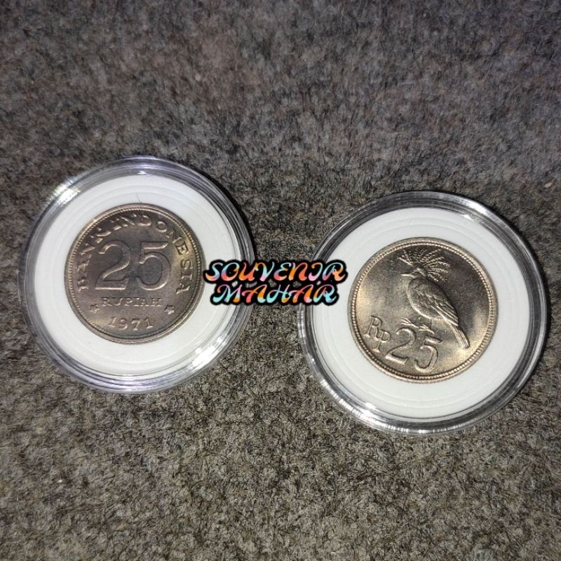 Jual (GRESS/KINCLONG) Uang koin kuno 25 rupiah burung tahun 1971 rp 25 rp.25 mahar nikah 20 ...