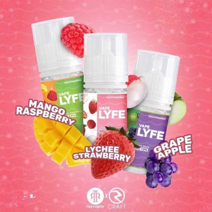 Jual Liquid Rcraft Vape Lyfe Grape Apple / Lychee Strawberry / Mango ...