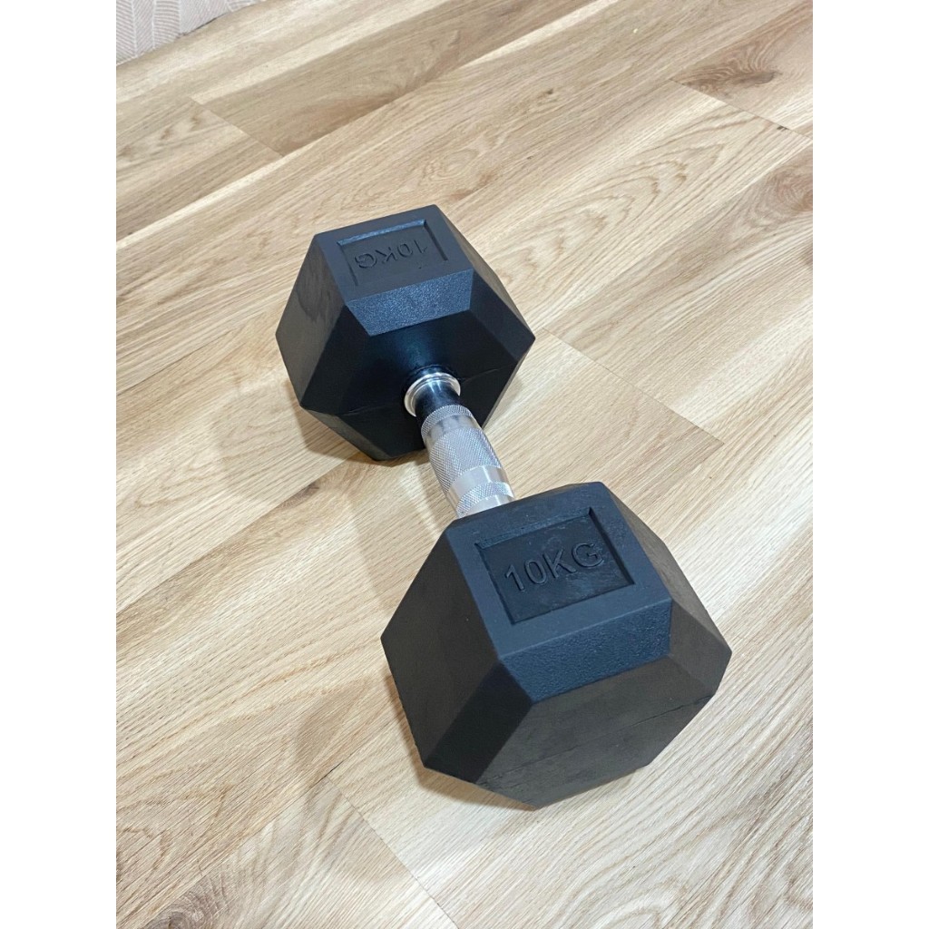 Jual POTENCE Dumbell Hexagonal 10kg Dumbbell Hexagon Barbel Besi ...