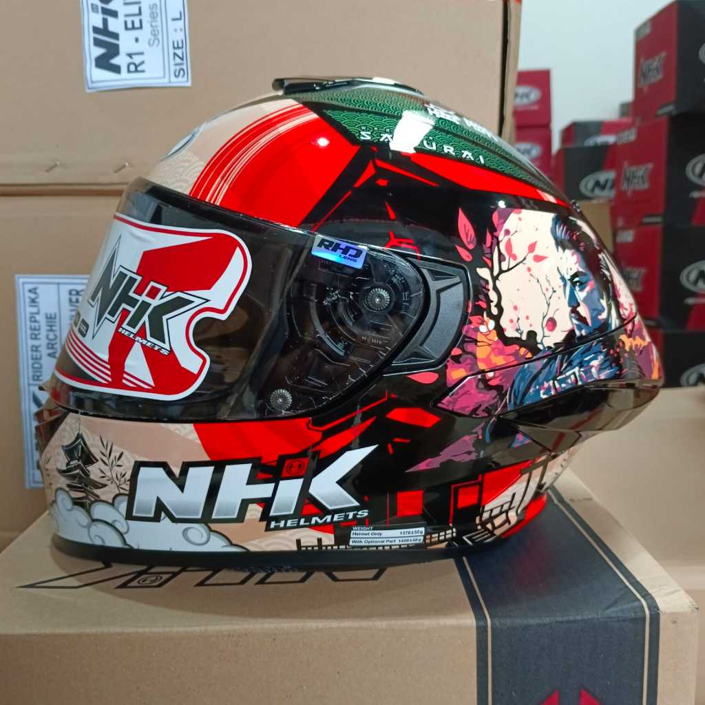 Jual NHK MARK 1 WARRIOR BLACK RHD SINGLE VISOR ORIGINAL NHK | Shopee ...
