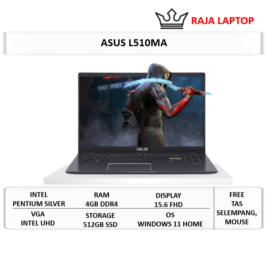 Jual Laptop Asus L510MA Intel Pentium Silver N5030 4GB 512GB SSD 15 ...