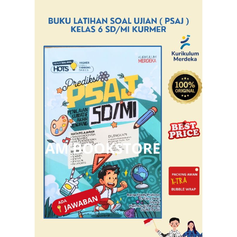 Jual BUKU LATIHAN SOAL UJIAN KELAS 6 SD KURIKULUM MERDEKA ( PSAJ ), PENERBIT PUTRA NUGRAHA ...