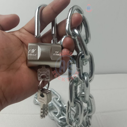 Jual Rantai 6 mm Panjang 50 cm + Gembok 40 mm / Gembok Pagar , Gudang ...