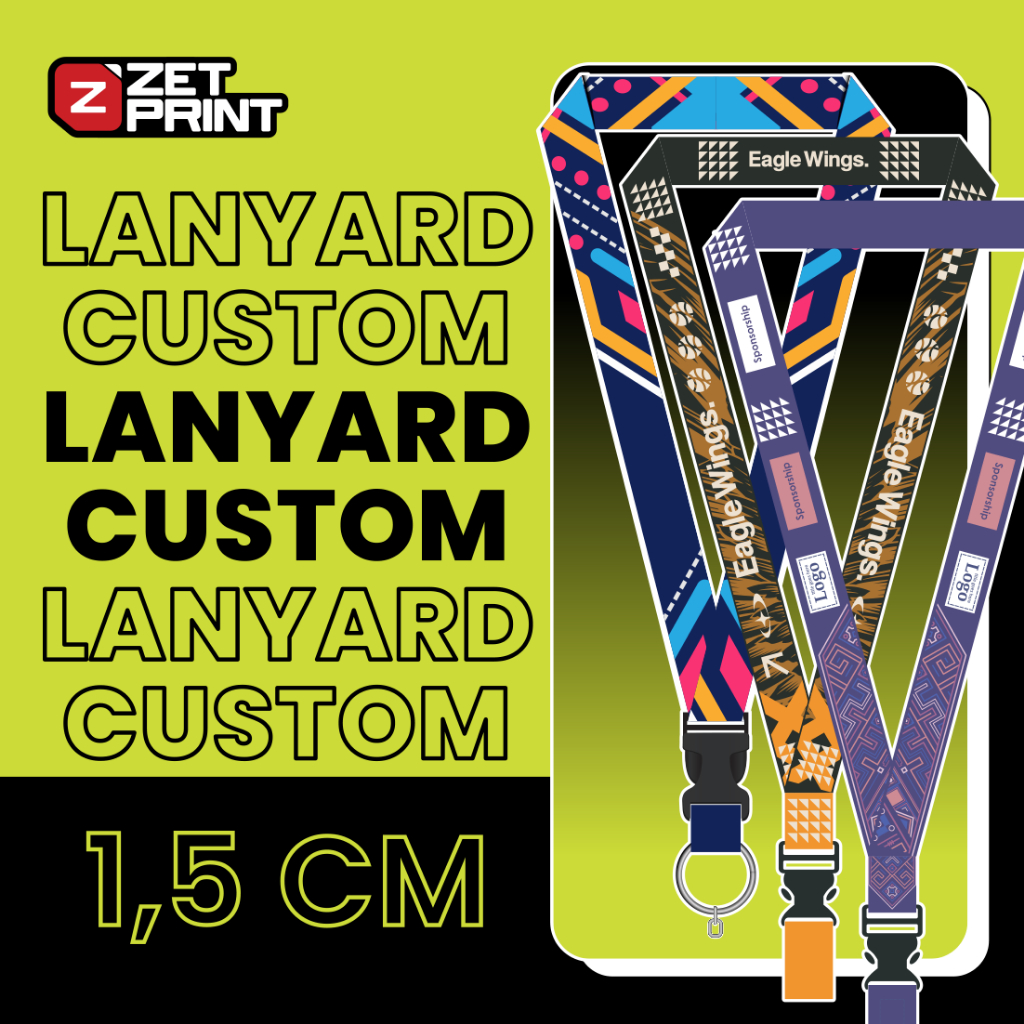 Jual Lanyard Custom Tali ID Card Cetak 2 Sisi Bahan Tali Tissue Premium ...