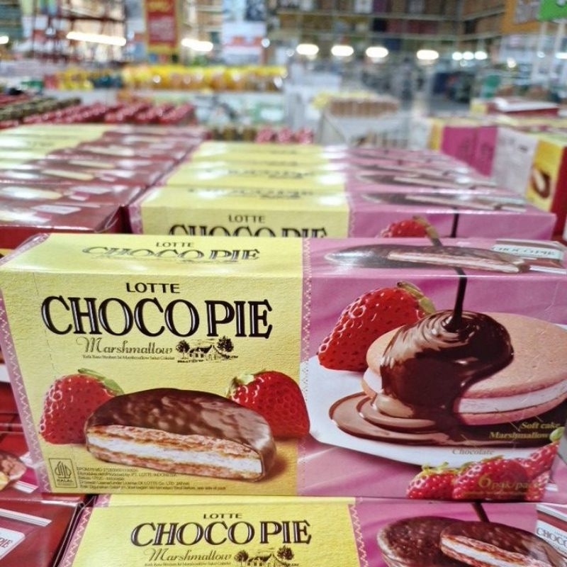 Jual LOTTE CHOCO PIE 156gram Strawberry | Shopee Indonesia