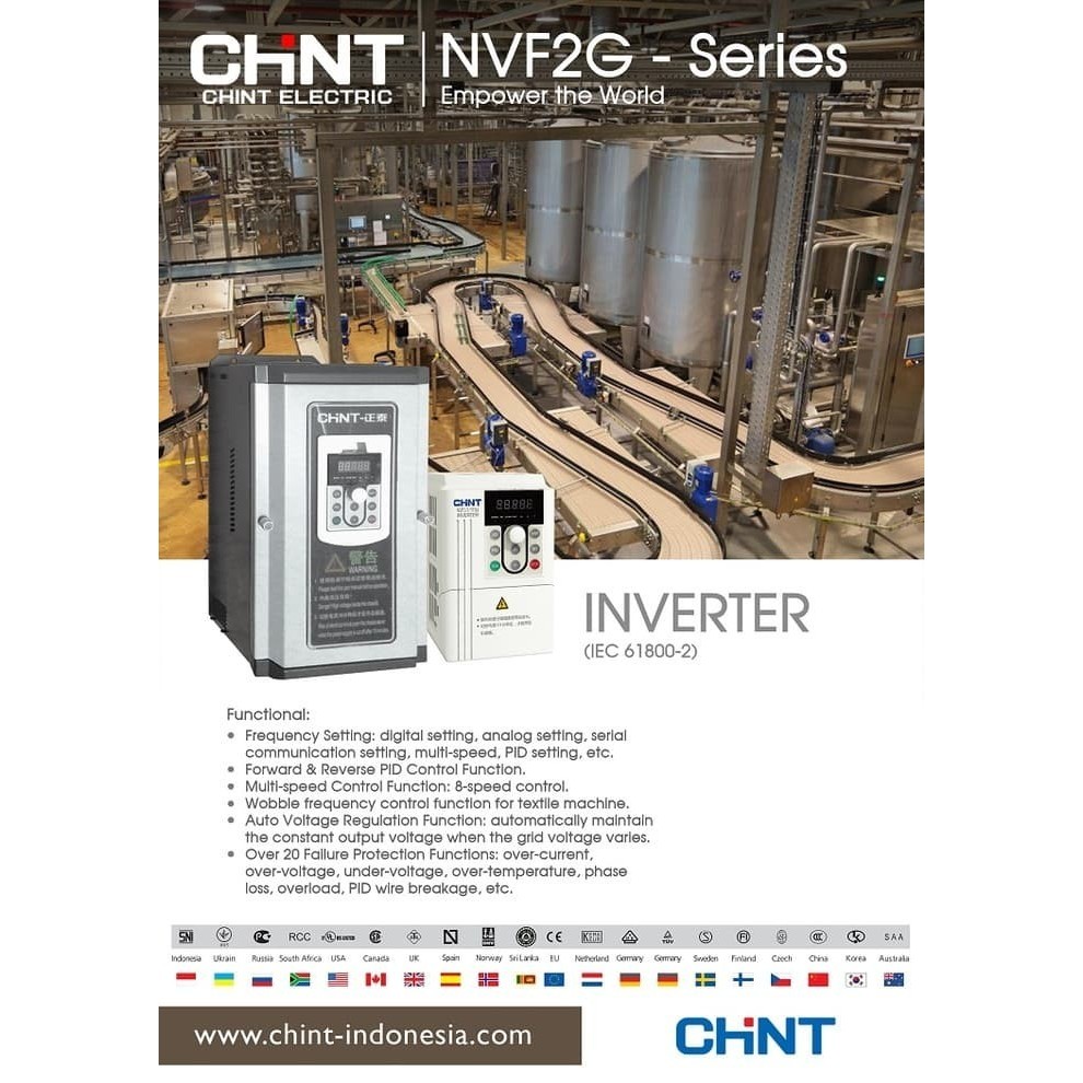 Jual Chint Frequency Drive Inverter VFD NVF2G-55 / TS4 Constant Torque ...