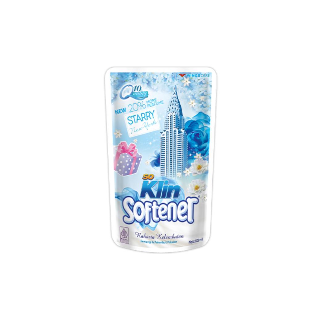 Jual Soklin Softener Pelembut Dan Pewangi Pakaian Biru Starry New York Pouch 820 ml x2 | Shopee ...