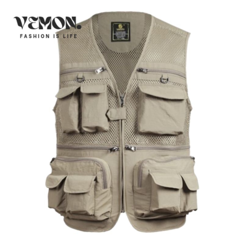 Jual VEMON BRAND. | Jaket Rompi Unisex Banyak Saku / Jaket Rompi Pria ...