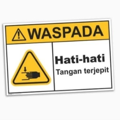 Jual STIKER VINYL HATI HATI TANGAN TERJEPIT 20X15CM SIGN RAMBU K3 ...