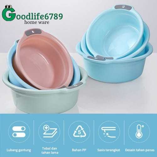 Jual Baskom Plastik Baskom pencuci sayur buah Bulat Serbaguna Baskom ...