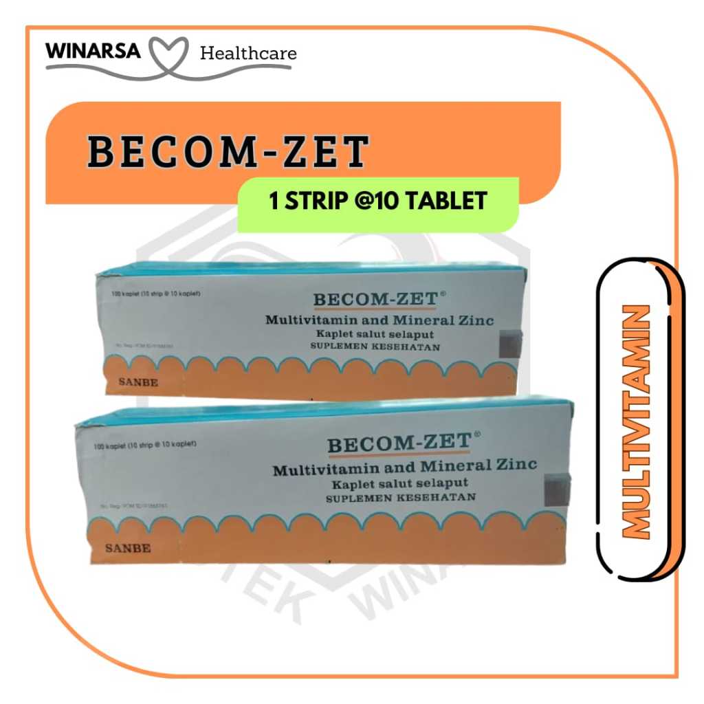 Jual BECOM-ZET MULTIVITAMIN KAPLET (1 STRIP 10 KAPLET) MENINGKATKAN DAYA TAHAN TUBUH by apotek ...