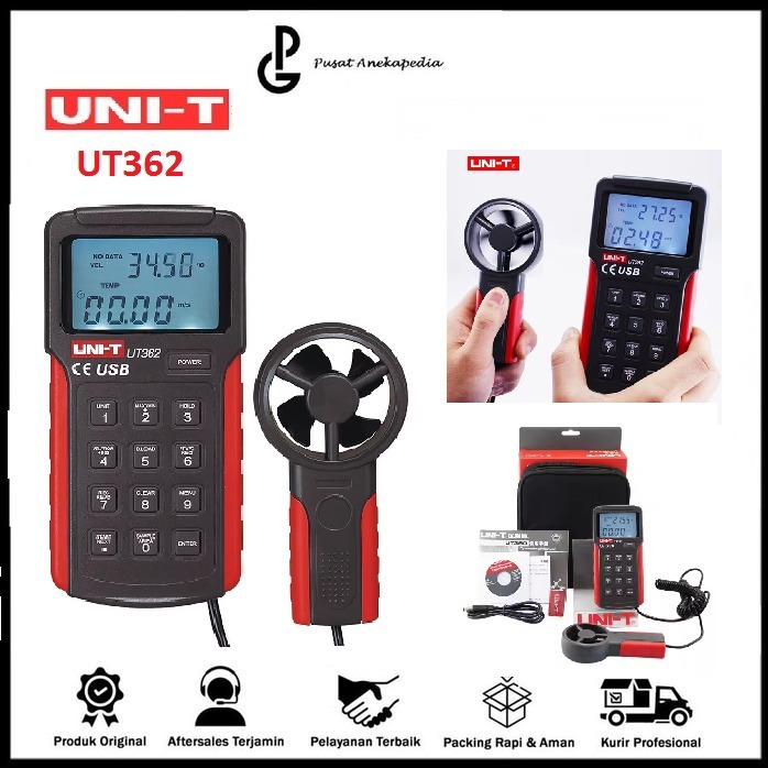 Jual UNI-T UT362 Layar LCD Anemometer Digital Pengukur Kecepatan Angin ...