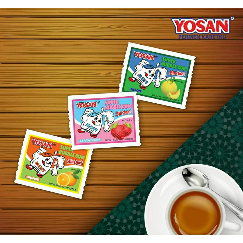 Jual [ 1 KARTON ] Permen Karet Yosan 2in1 isi 960 pcs BPOM / Permen ...
