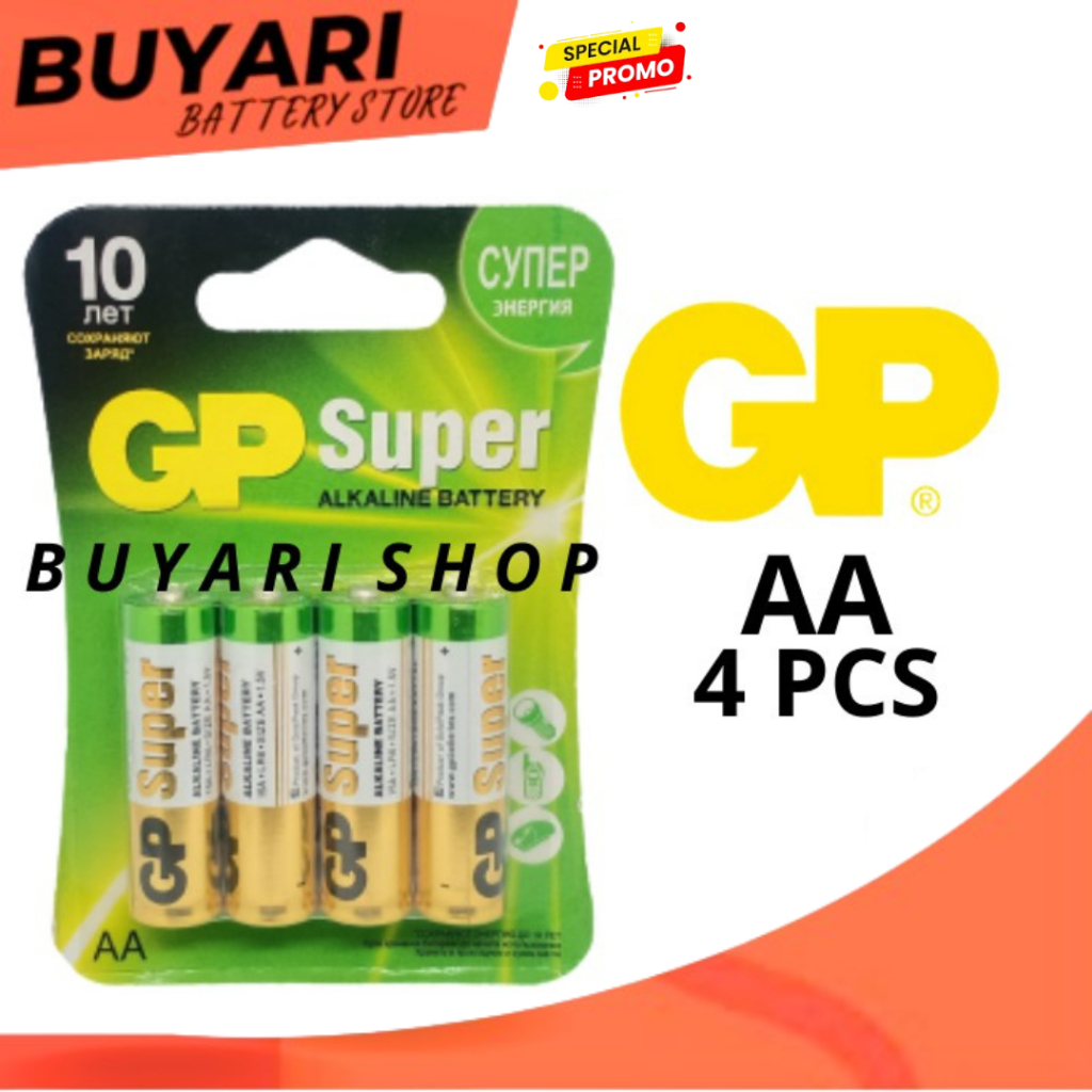 Jual Baterai GP AA Isi 4 Jam Dinding Alkaline AA Mic Wireless Senter 1 ...