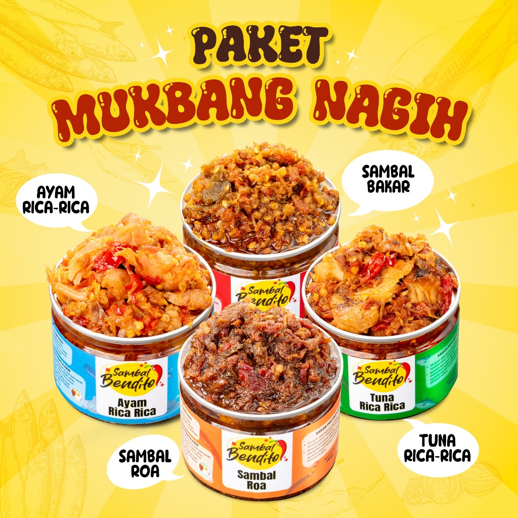 Jual BENDITO - Paket Hemat Sambal Isi 4 Ayam Suwir Rica Tuna Rica ...