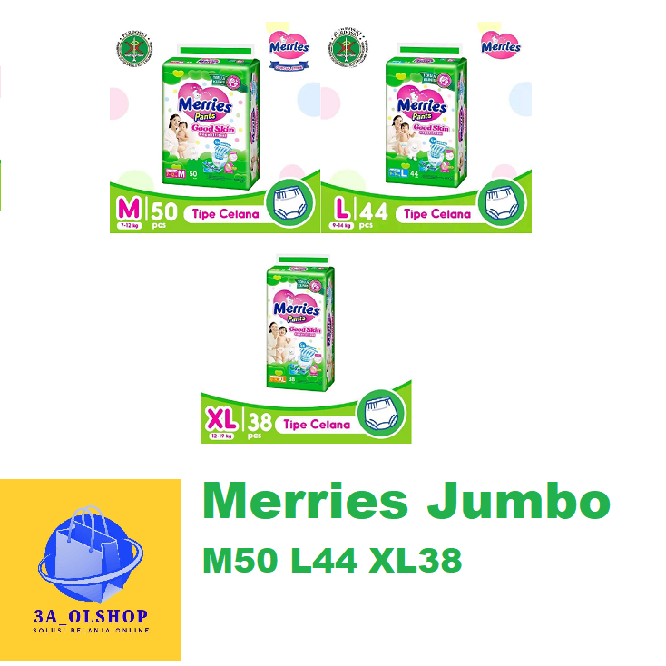 Jual PROMO - Merries Jumbo Ukuran M48 L42 XL38 | Shopee Indonesia