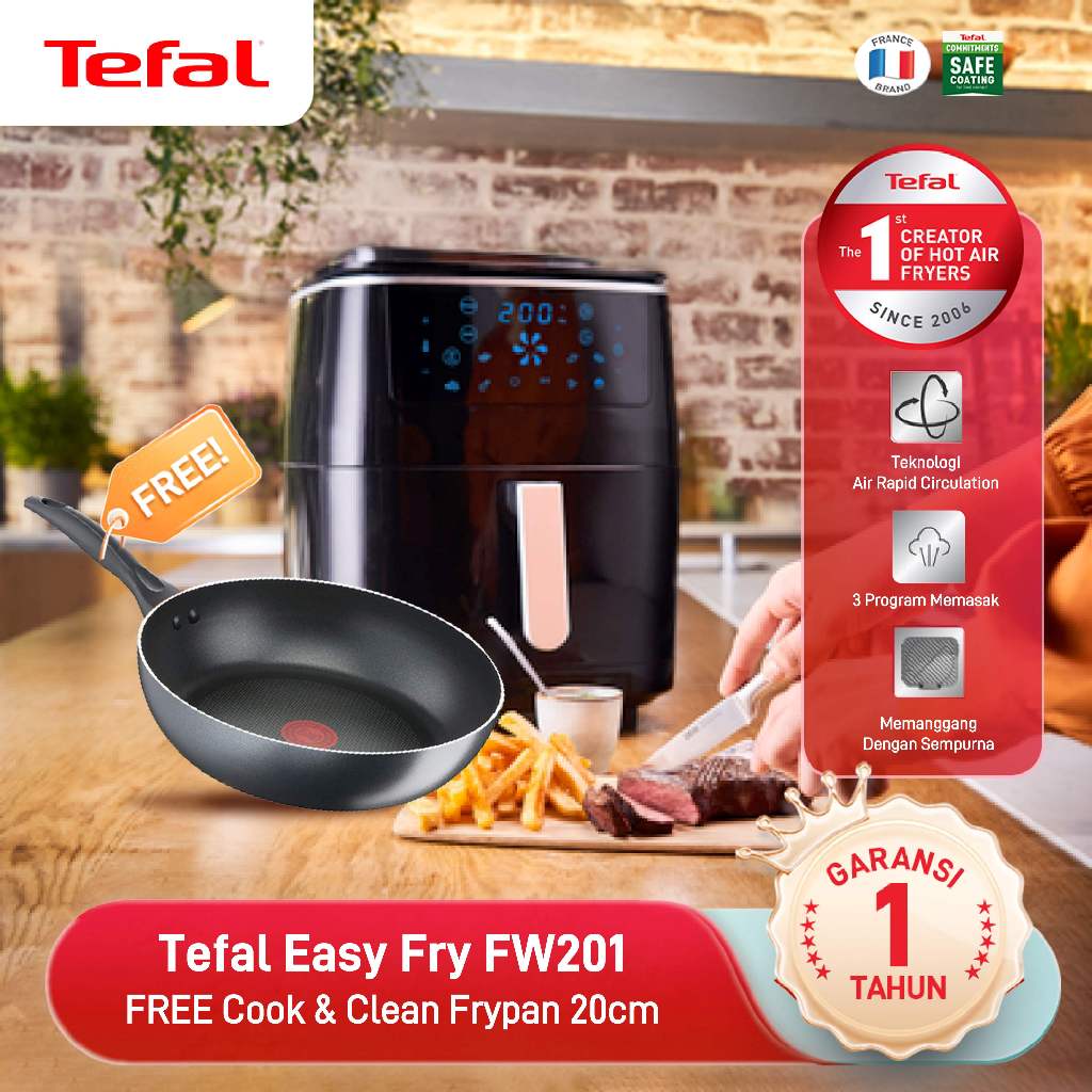 Jual [FREE FRYPAN 20CM] Tefal Digital Easy Fry Steam & Grill FW201 3in1 Air Fryer / Panggangan ...