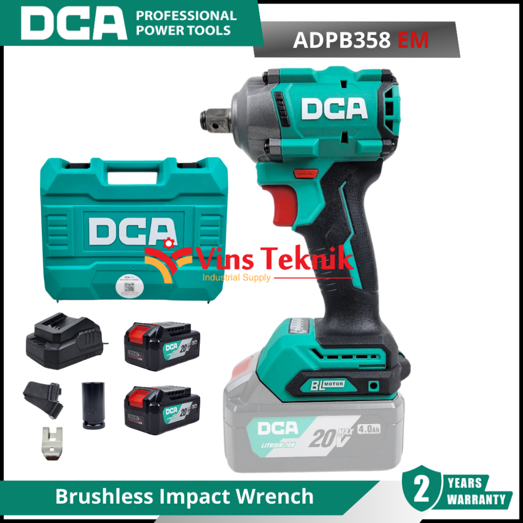 Jual Mesin Pembuka Baut Cordless Brushless Impact Wrench 1/2" 20V DCA ...