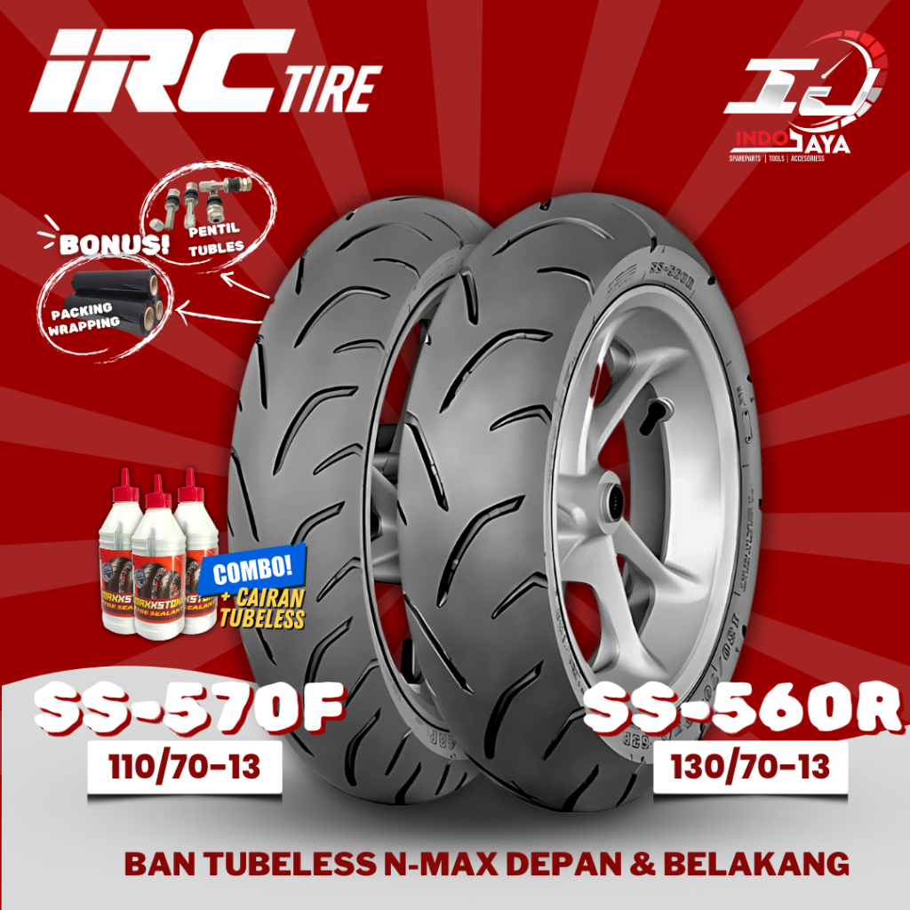 Jual [SEPASANG] BAN LUAR TUBELESS IRC SS 560R - SS 570F (110/70-13 - 130/70-13) BAN MOTOR NMAX ...