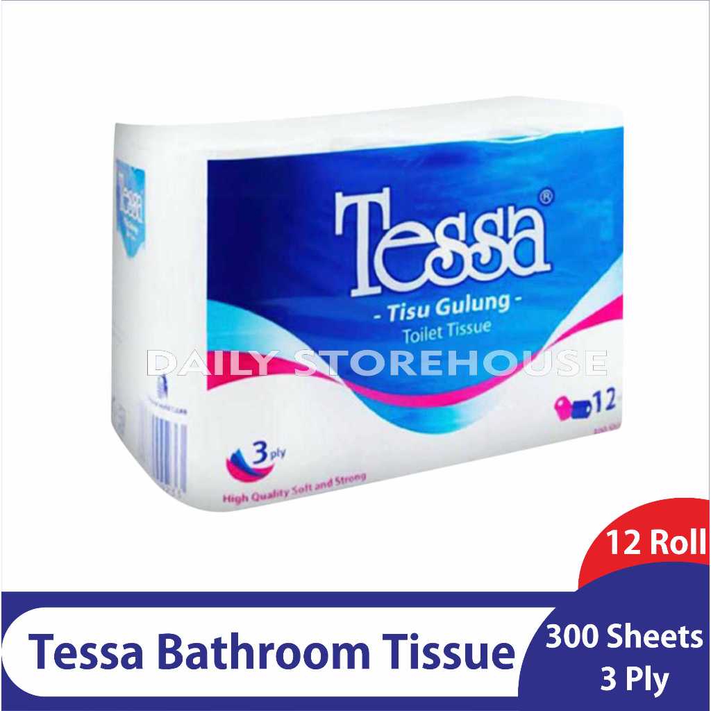 Jual Tissue Tessa Soft Bathroom 12 Roll 300 Sheets 3 Ply Tisu Toilet ...