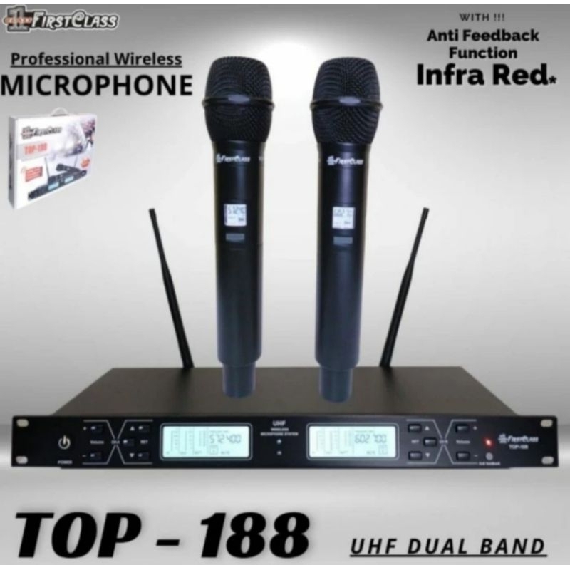 Jual Mic wireless FirstClass Top-188 Wireless Microphone UHF Series ...