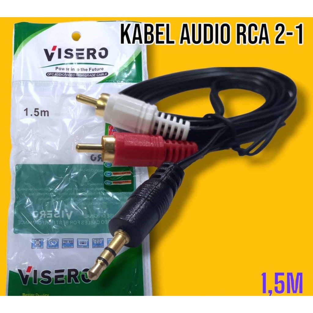Jual KABEL RCA VISERO 2 TO 1 || KABEL AUDIO AUX VISERO 1,5m | Shopee ...