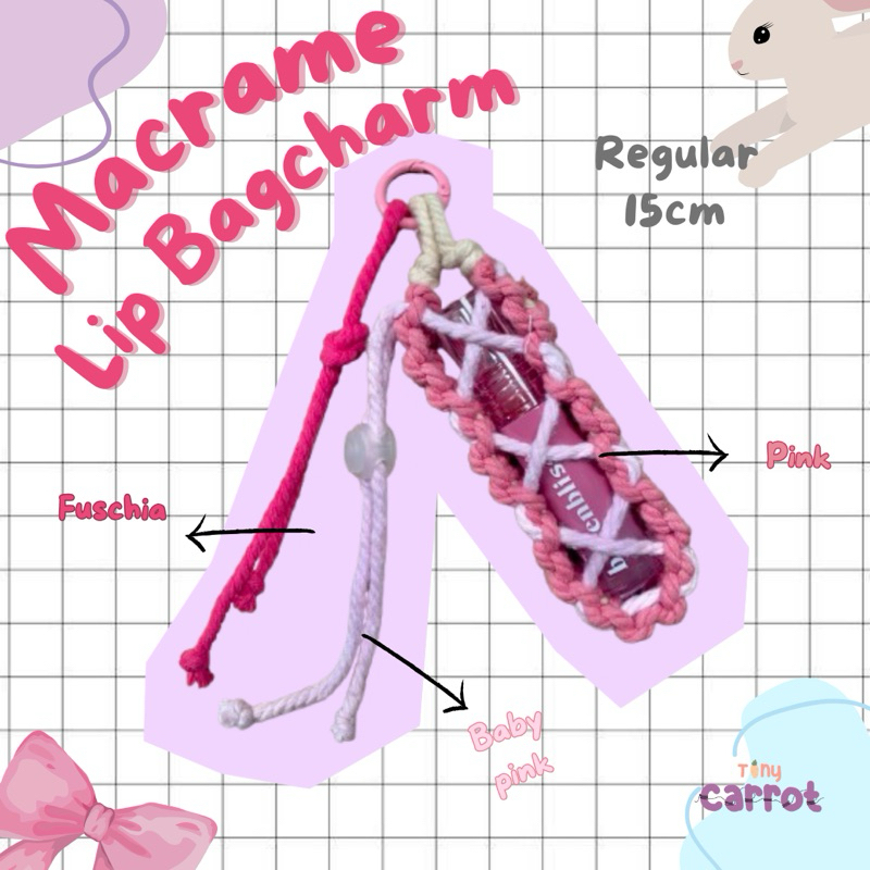 Jual [tinycarrot] Lippies bagcharm lip holder macrame | Shopee Indonesia