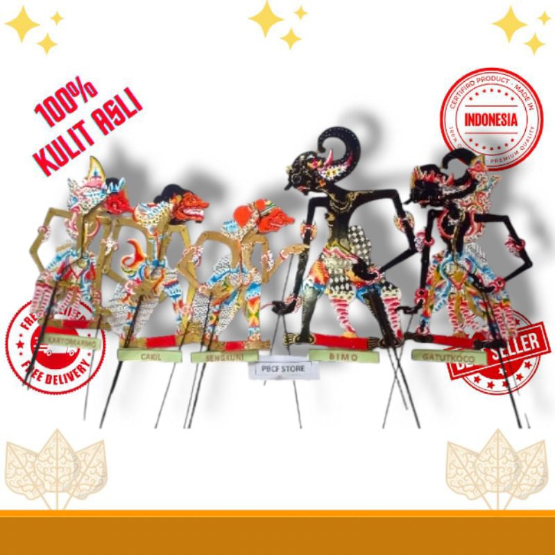 Jual Paket 5 Wayang Bimo Gatutkaca Sengkuni Cakil Kartomarmo | Shopee ...