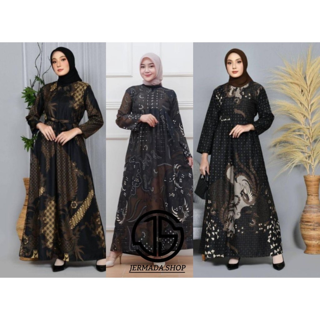 Jual Gamis Kondangan Batik / Dress Model Abaya Syari / Motif Batik ...