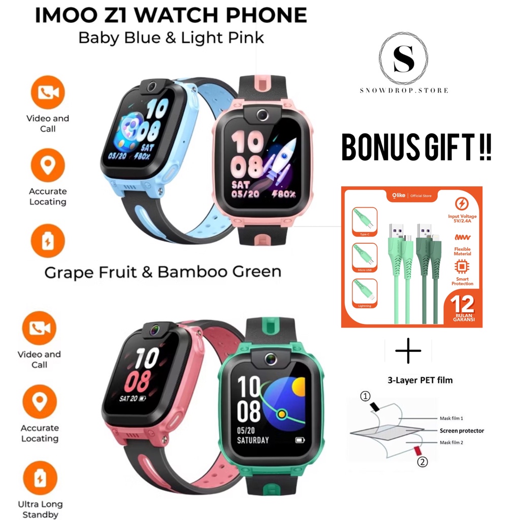 Jual IMOO Z1 Smartwatch 2MP HD Camera ORIGINAL Ready Garansi Resmi FREE ...