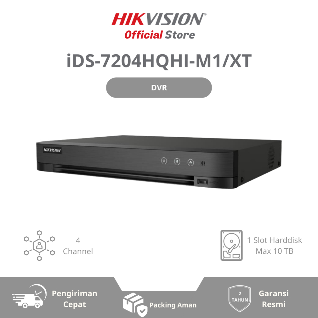Jual HIKVISION - iDS-7204HQHI-M1/XT DVR 4-ch 1080p 1U H.265 AcuSense ...