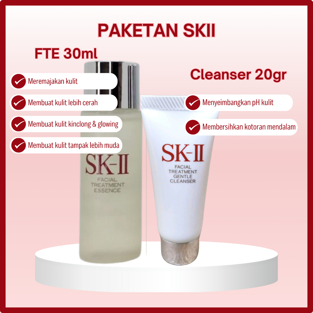 Jual SKII SK-II SK2 Cleanser 20gr + FTE 30ml | Facial Treatment - PAKET MEDIUM | Shopee Indonesia