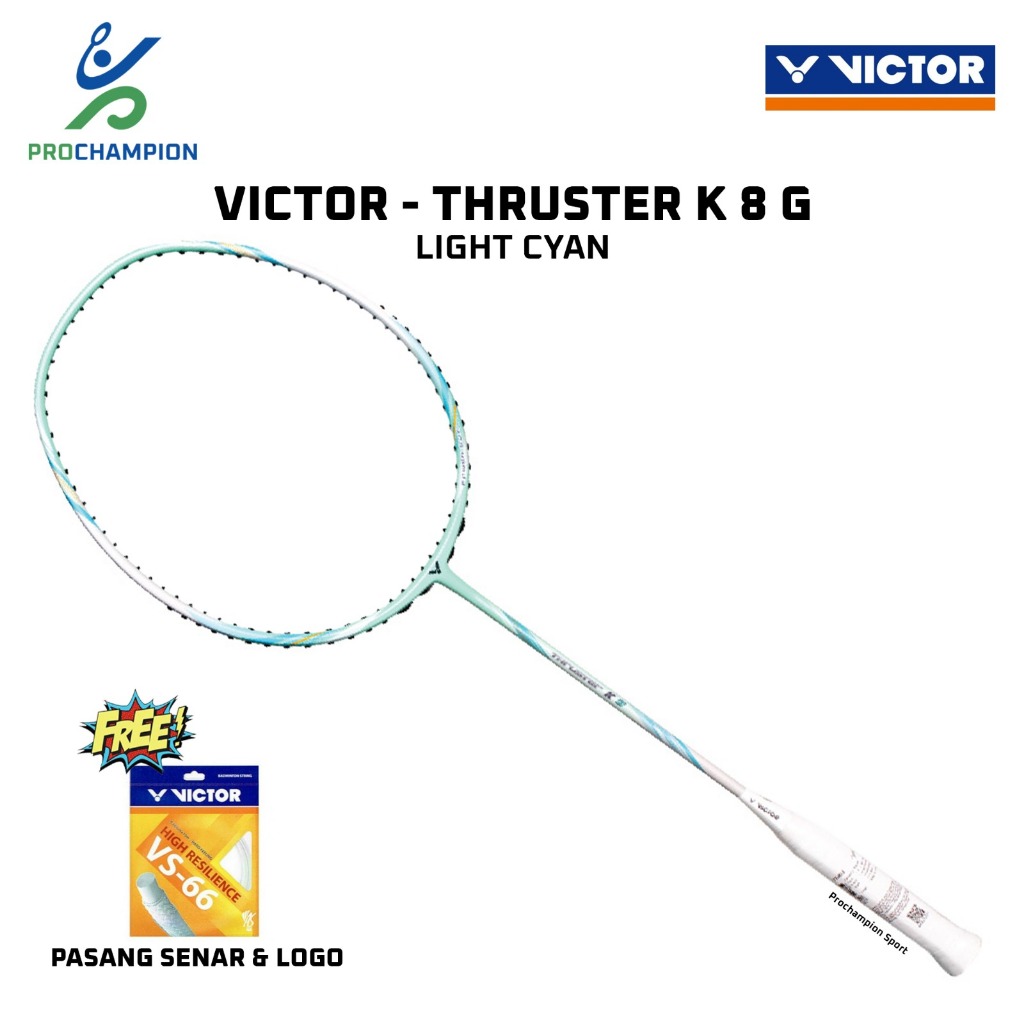 Jual Raket Badminton Victor THRUSTER K 8 G Raket TK 8 G Light Cyan ...
