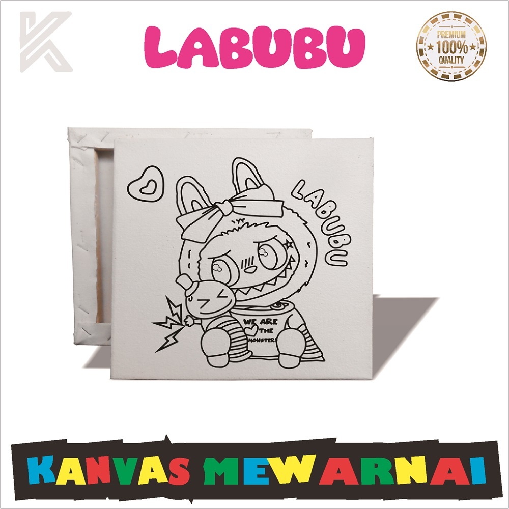 Jual Labubu Kanvas Mewarnai 20x20 cm /Kanvas Sketsa Mewarnai | Shopee ...