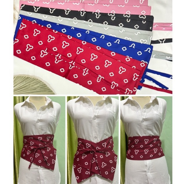 Jual obi belt jumputan bisa bergabai model, belt jumputan, sabuk kain ...