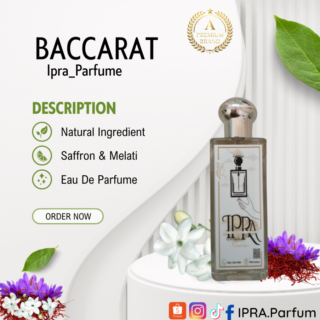 Jual Ipra Parfum Baccarat Saffron & Melati Eau De Parfume | Shopee ...