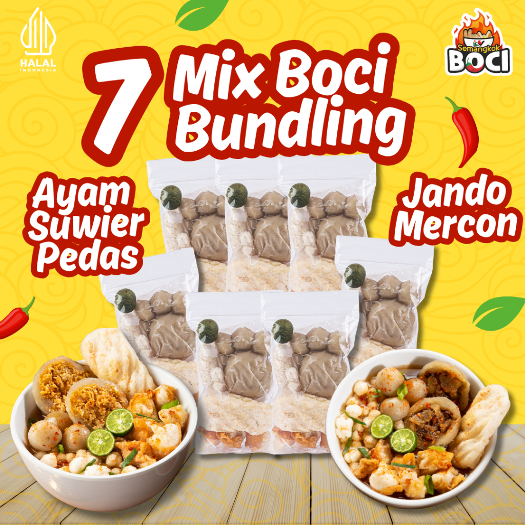 Jual [BUNDLING 7 Bungkus] Semangkok Boci - Baso Aci Mix 3 Boci Tetelan ...